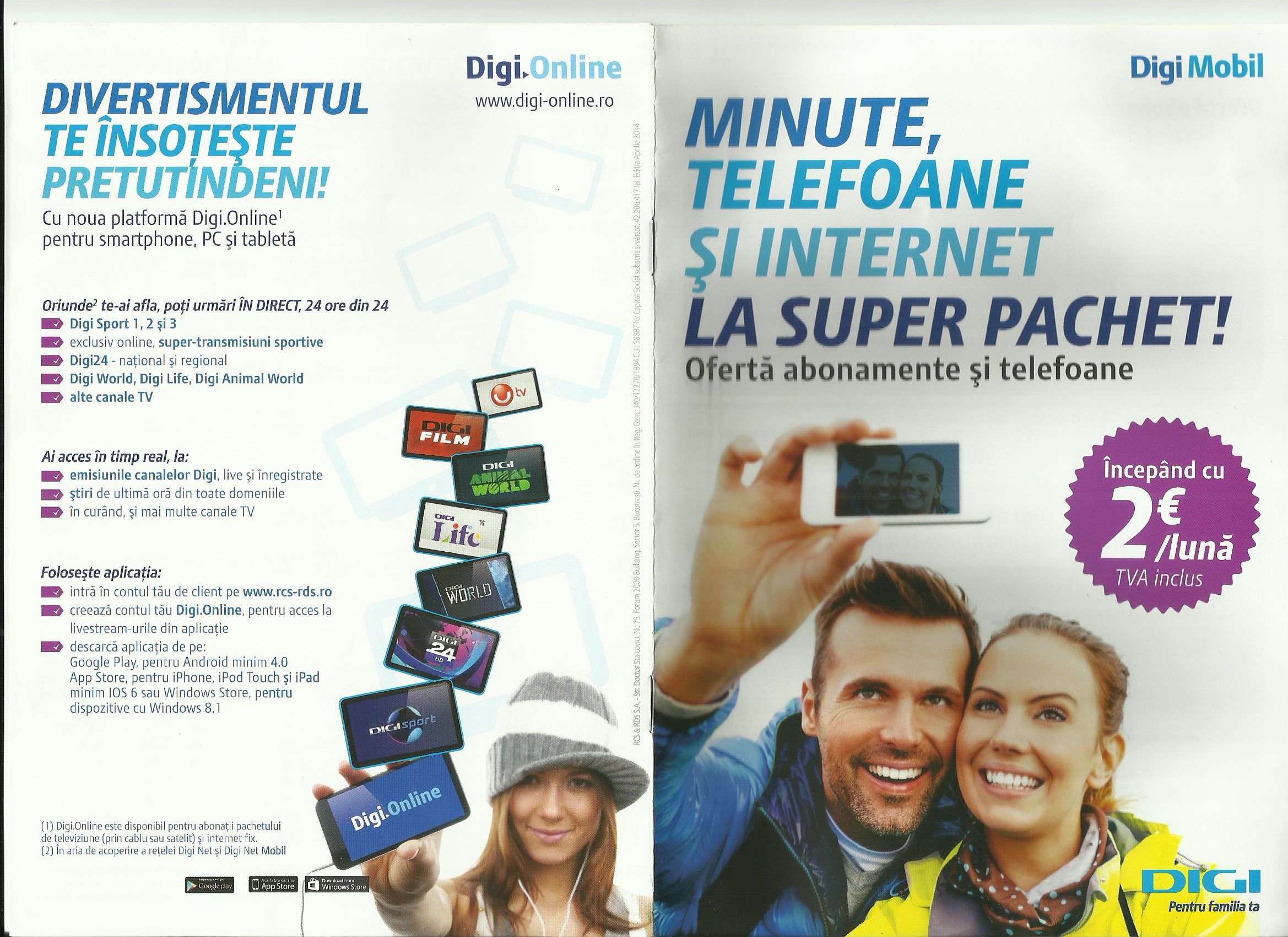 Broșură RCS RDS cu abonamentele Optim și Complet - Mortu`s Blog